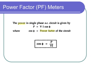 Power Factor Meter used in the measurement of Power factor in ...