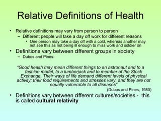 Unit 2 – Sociology Of Healthintro | PPT