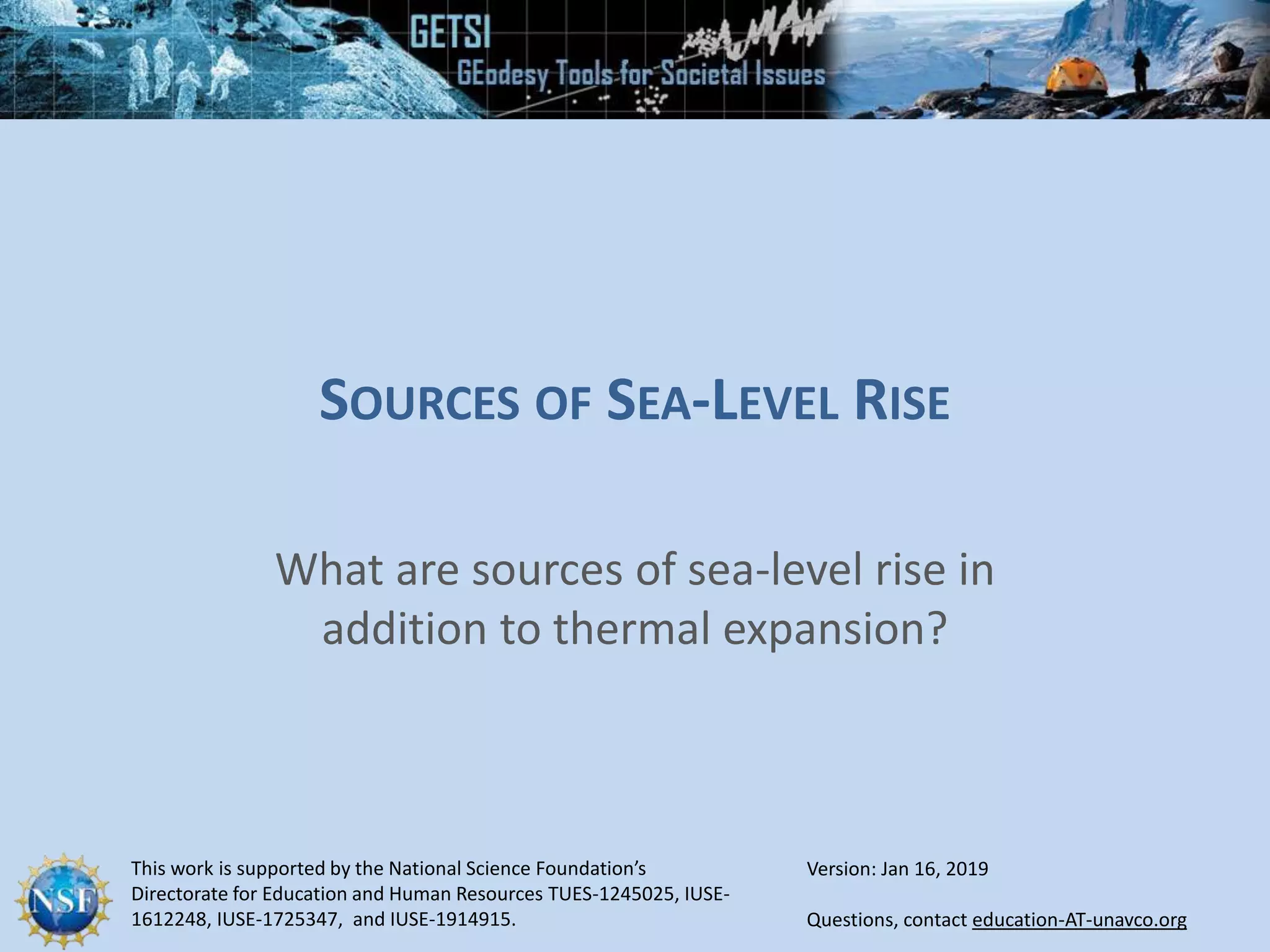 Unit 2 Sources of Sea Level Rise | PPTX