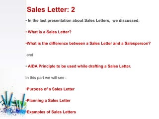 Unit.2.2.sales letters 2 | PPTX