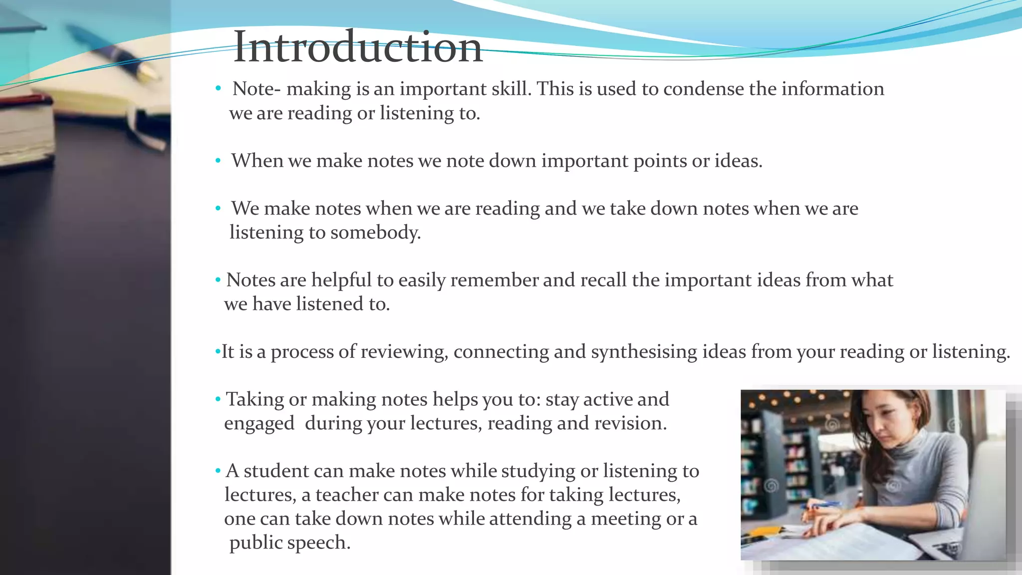 Unit.1.2.note making and note taking | PPTX