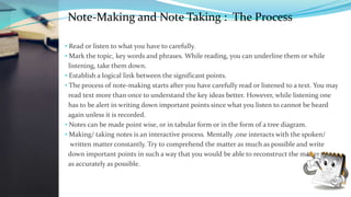 Unit.1.2.note making and note taking | PPTX