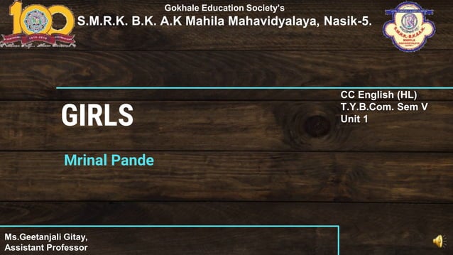 Unit.1.3.girls.mrinal pande | PPTX | Hinduism | Religion & Spirituality