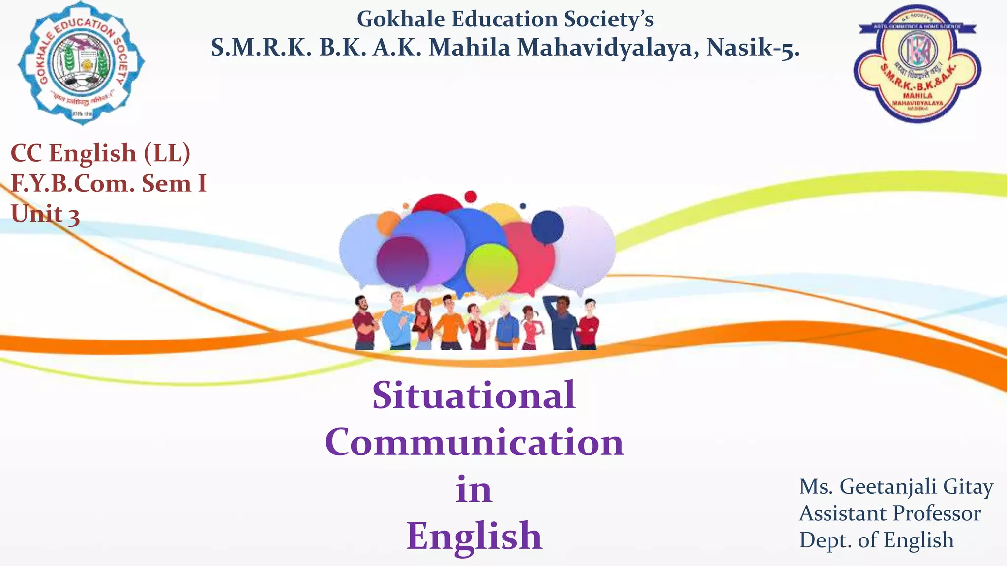 Unit.3.1.situational communication in english | PPTX