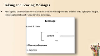 Unit.3.3.taking and leaving messages. writing a note | PPTX