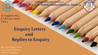 Unit.4.1.enquiry letters and replies to enquiry | PPTX