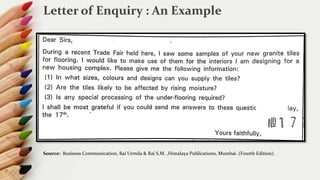 Unit.4.1.enquiry letters and replies to enquiry | PPTX