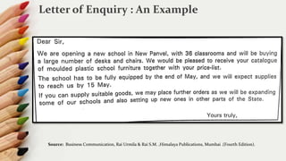 Unit.4.1.enquiry letters and replies to enquiry | PPTX