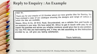 Unit.4.1.enquiry letters and replies to enquiry | PPTX