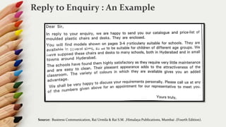 Unit.4.1.enquiry letters and replies to enquiry | PPTX