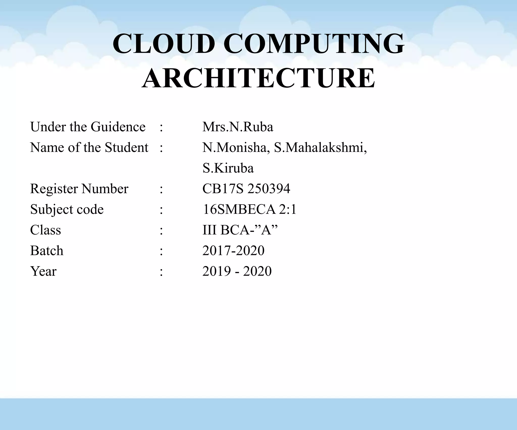 Unit 2 Cloud Computing Architecture Ppt Cloud Computing Internet