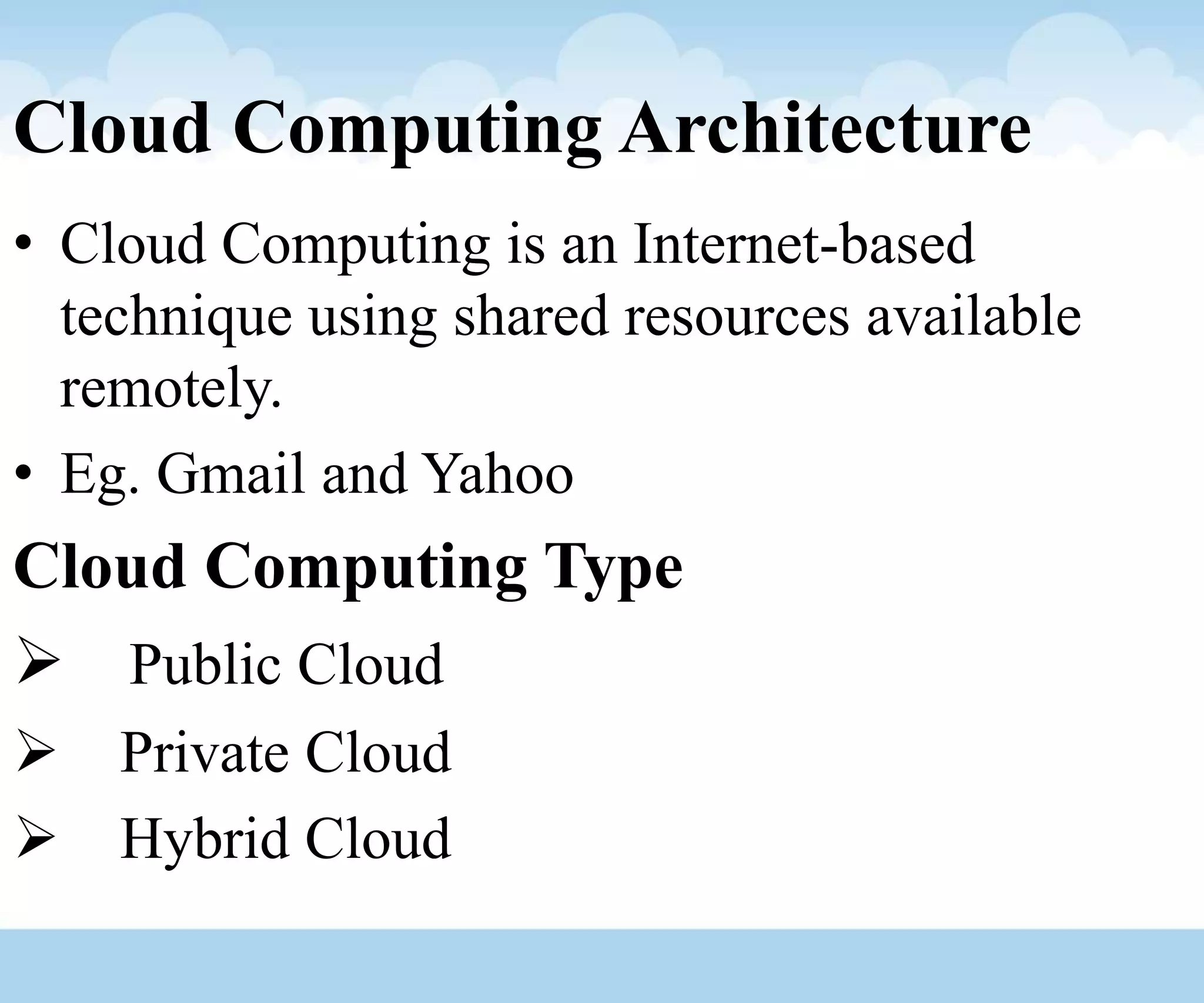 Unit 2 Cloud Computing Architecture Ppt Cloud Computing Internet