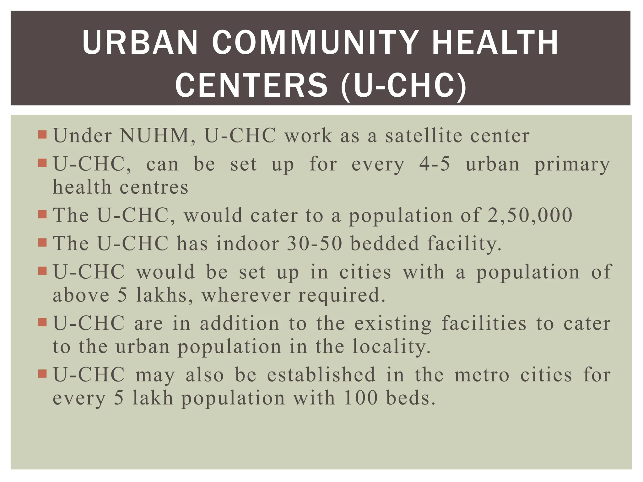 SUB CENTER, PRIMARY HEALTH CENTER, COMMUNITY HEALTH CENTER | PPTX