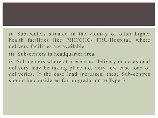 SUB CENTER, PRIMARY HEALTH CENTER, COMMUNITY HEALTH CENTER | PPTX | Healthcare Industry | Industries