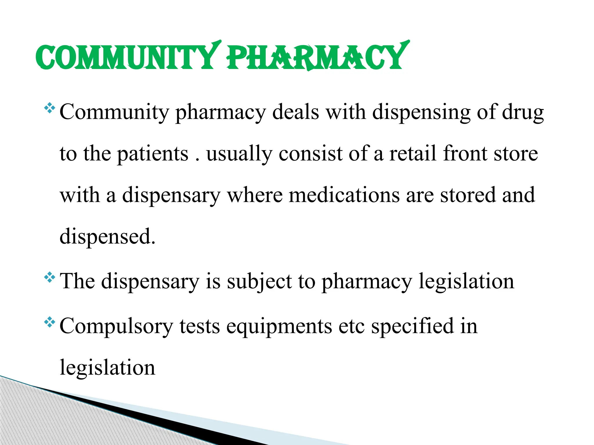 community pharmacy organization structure | PPTX