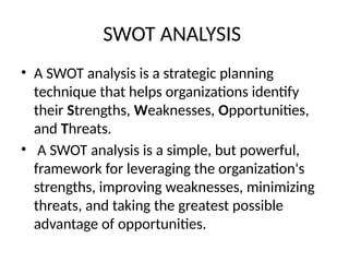 SWOT Analysis: Strategy and Environmental Scanning | PPTX