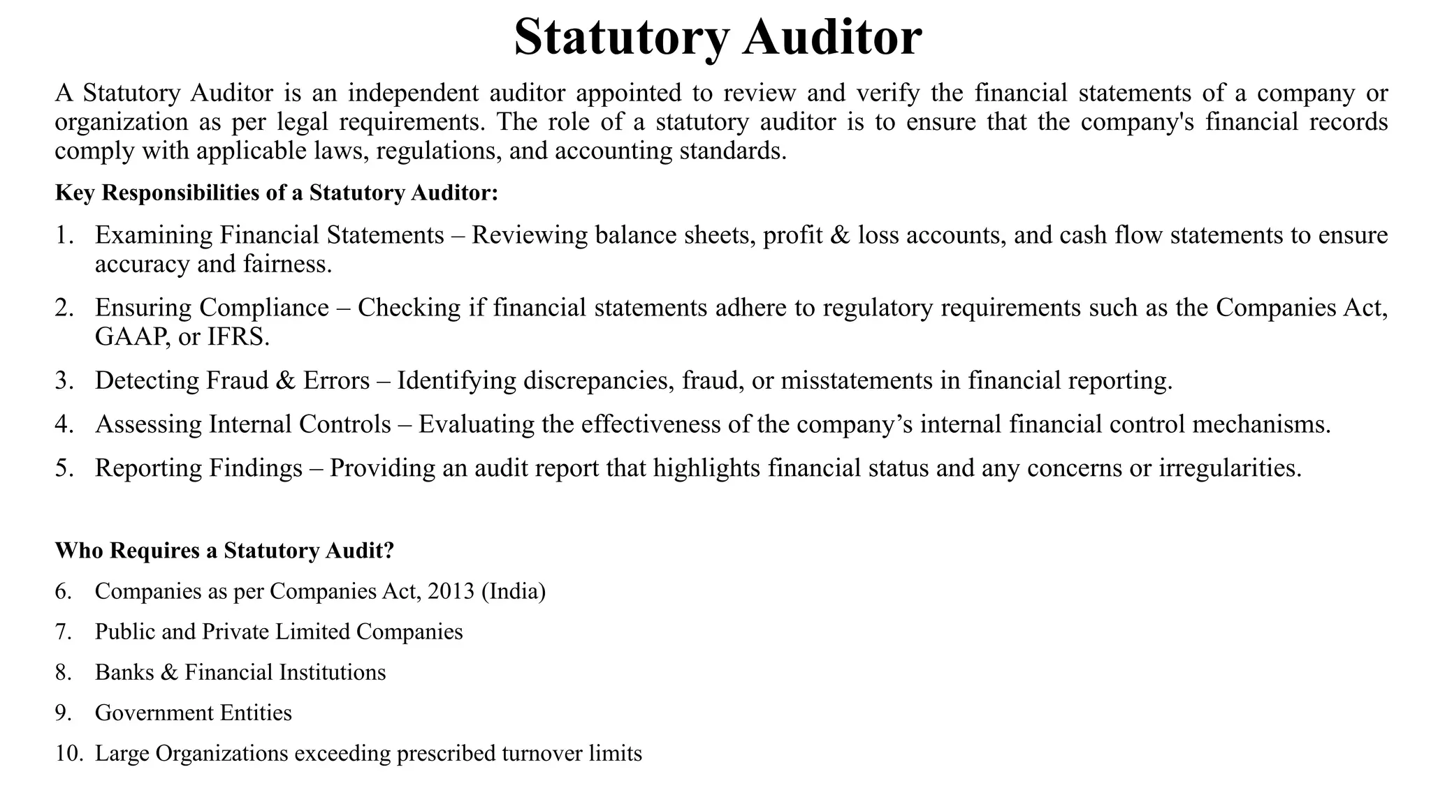 PPt on the topic Appointment of company auditor | PPTX