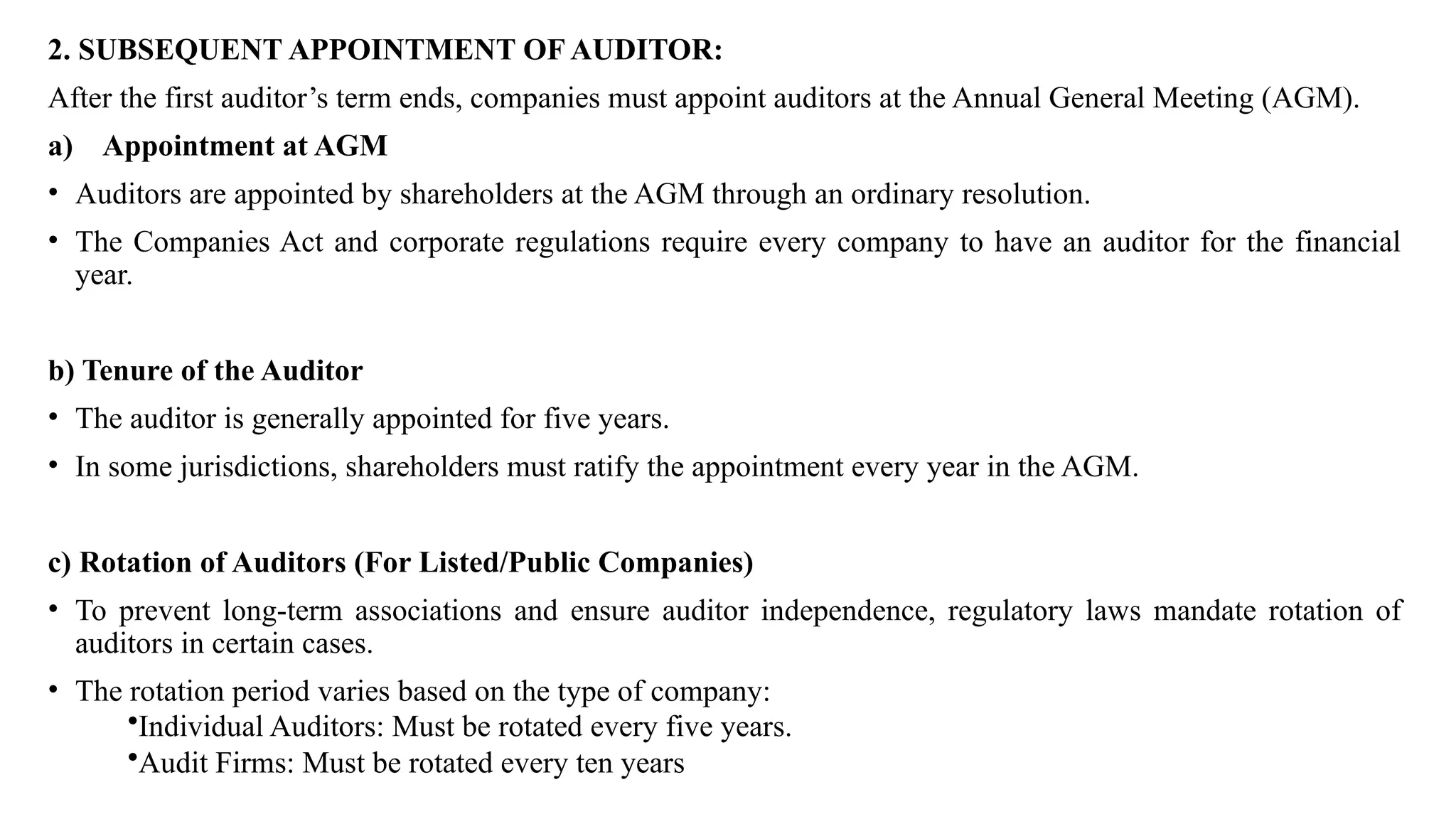 PPt on the topic Appointment of company auditor | PPTX