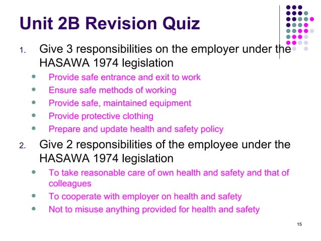 Unit 2 B Safe Working Practices | PPT