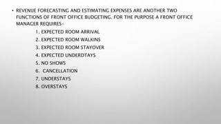 Unit-2 Budget.pptx front office hotel management | PPTX