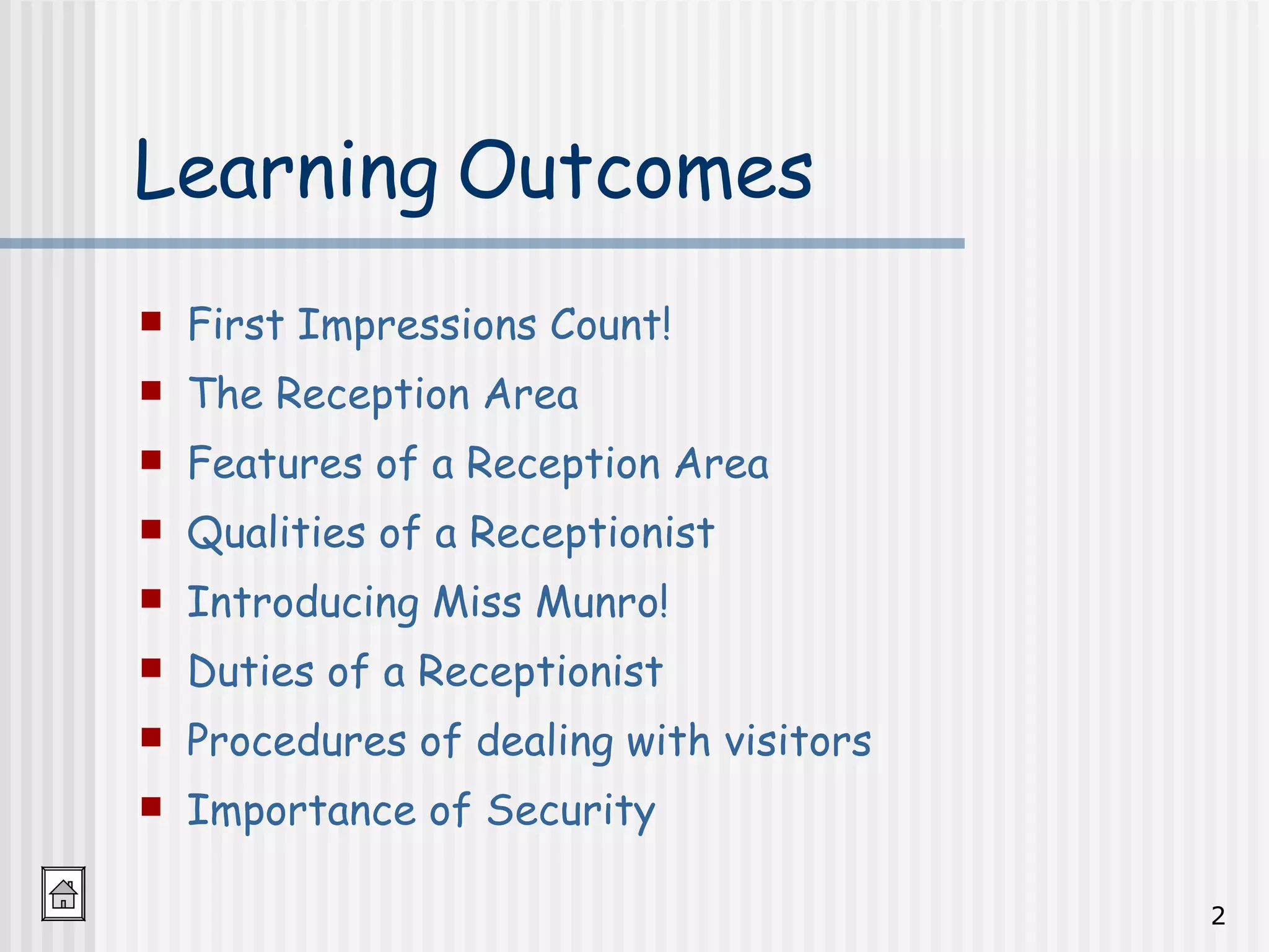 Unit 2c - Reception Services | PPT