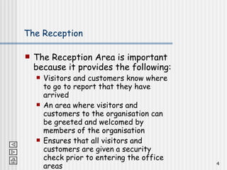 Unit 2c - Reception Services | PPT