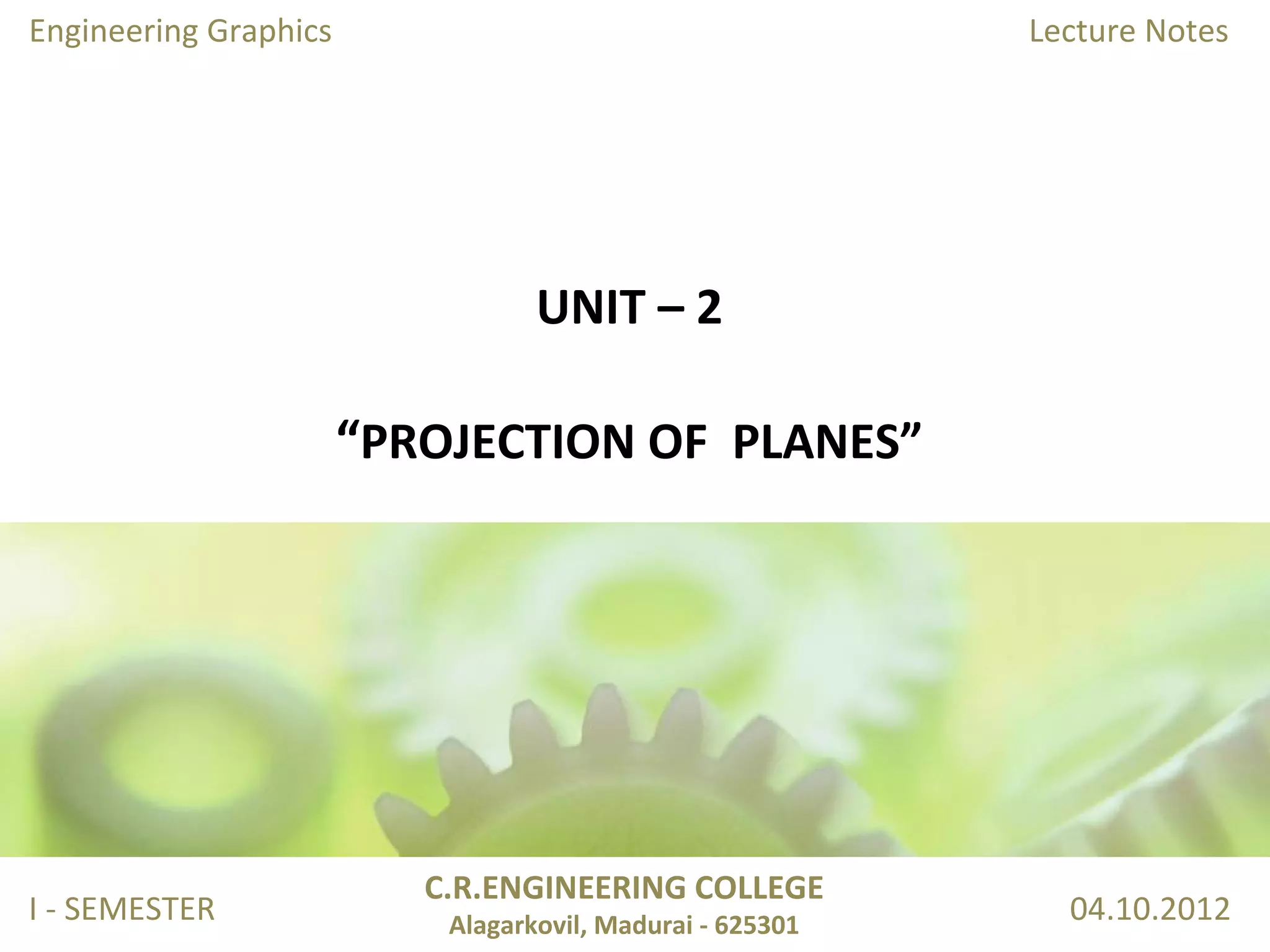 Unit 2c-16-projection-of-planes | PPT