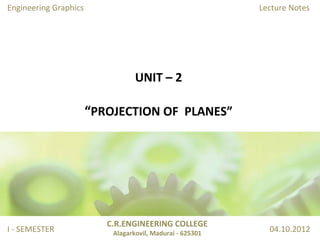 Unit 2c-16-projection-of-planes | PPT