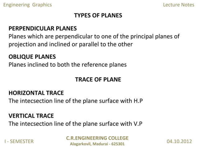 Unit 2c-16-projection-of-planes | PPT