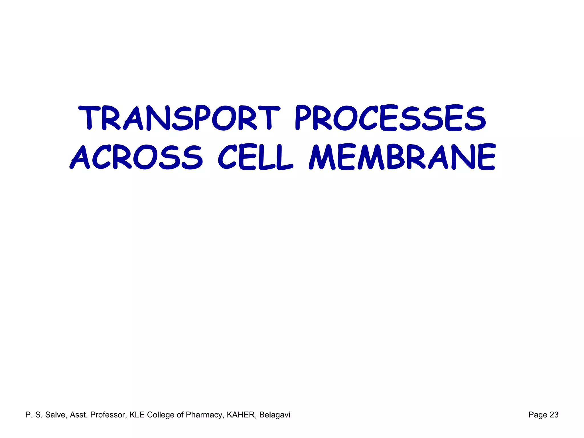 Cell and Transport Processes Across Cell Membrane | PPT