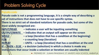 Computational Thinking CBSE Class-XI | PPTX