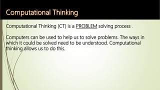 Computational Thinking CBSE Class-XI | PPTX