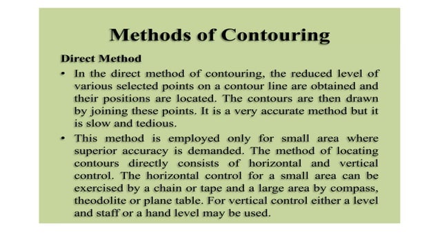 Unit-2 CONTOUR surveying of engineers of civil | PPT
