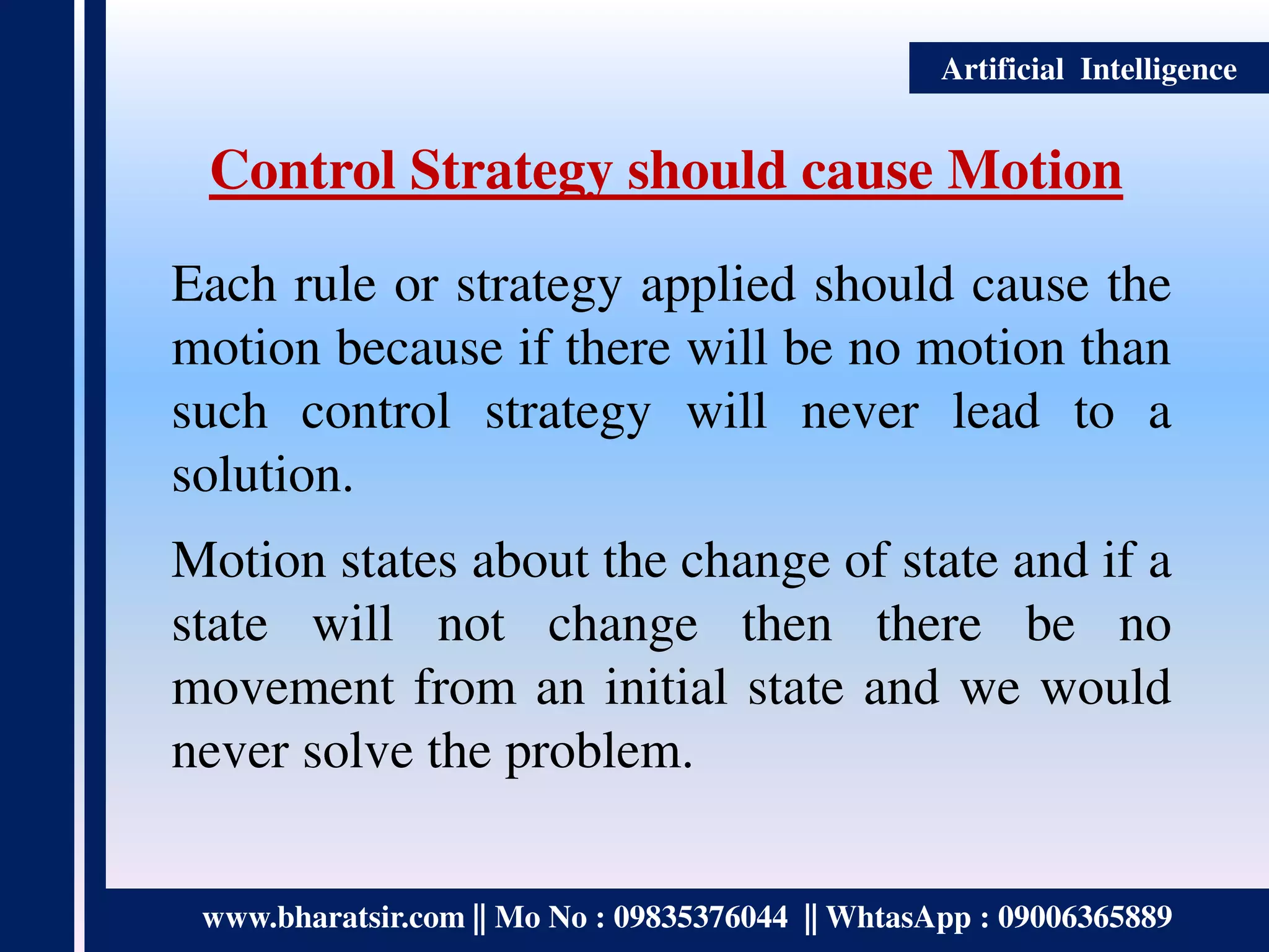 Control Strategies in AI | PDF