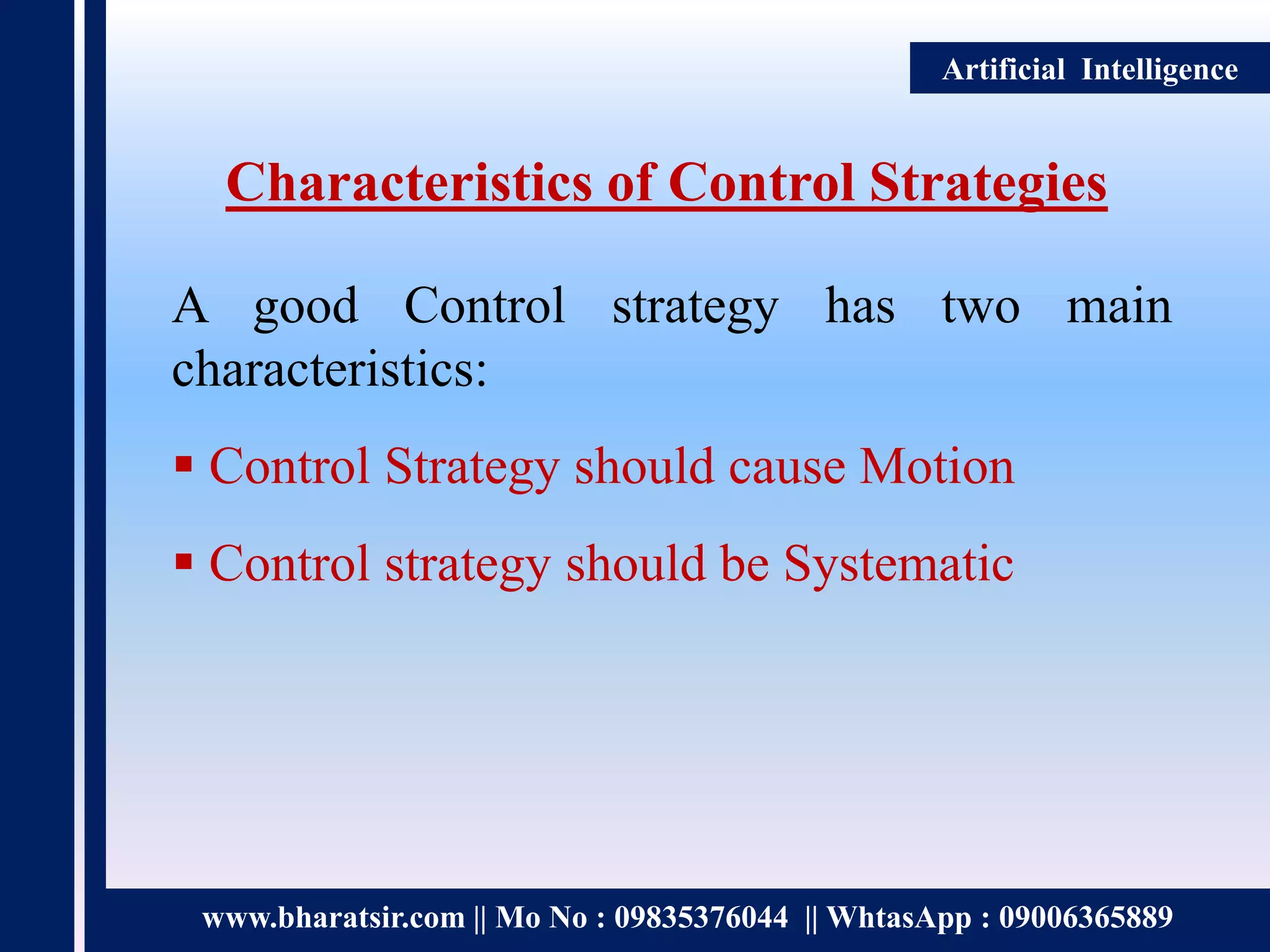Control Strategies in AI | PPTX