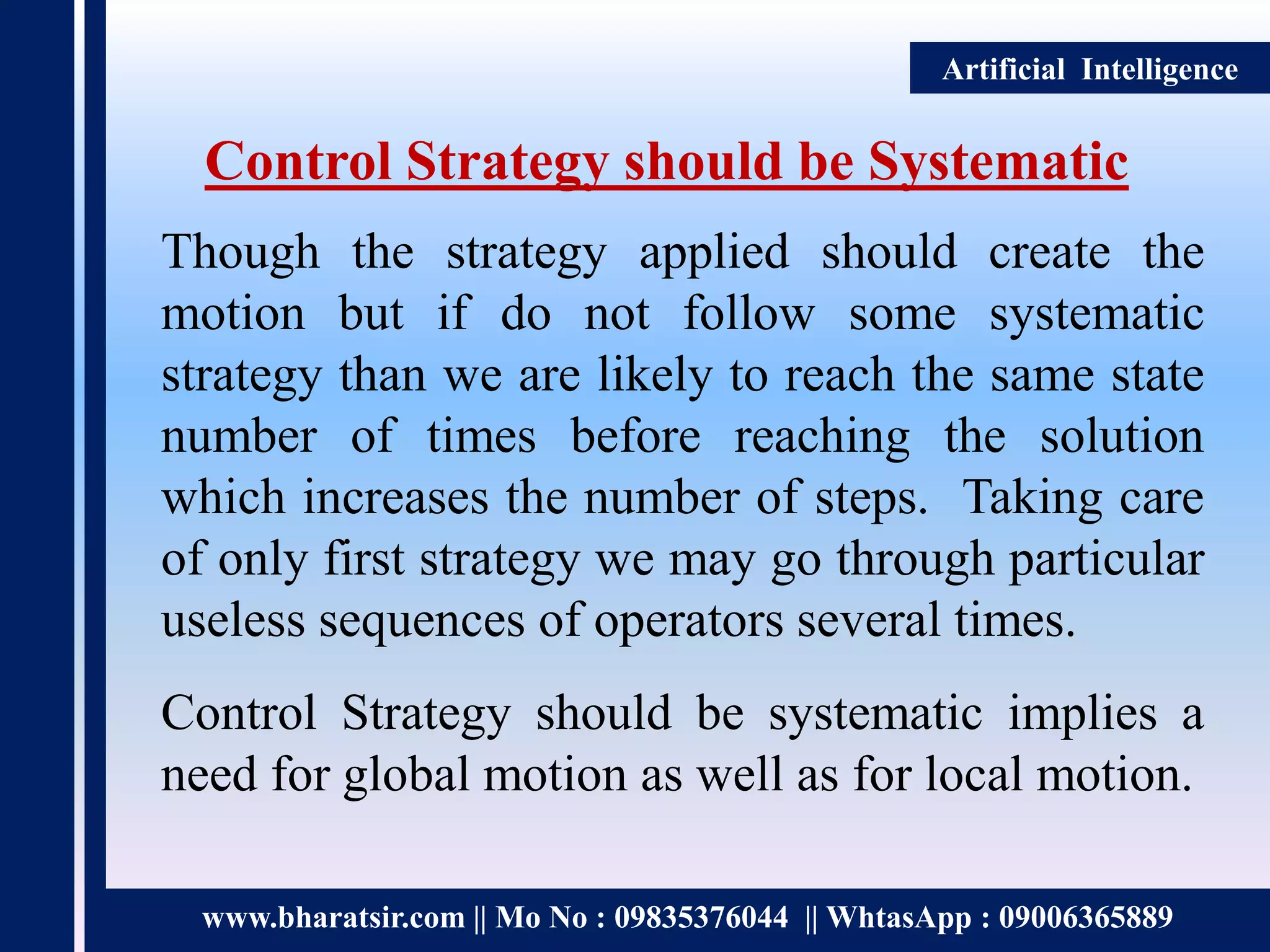 Control Strategies in AI | PPTX