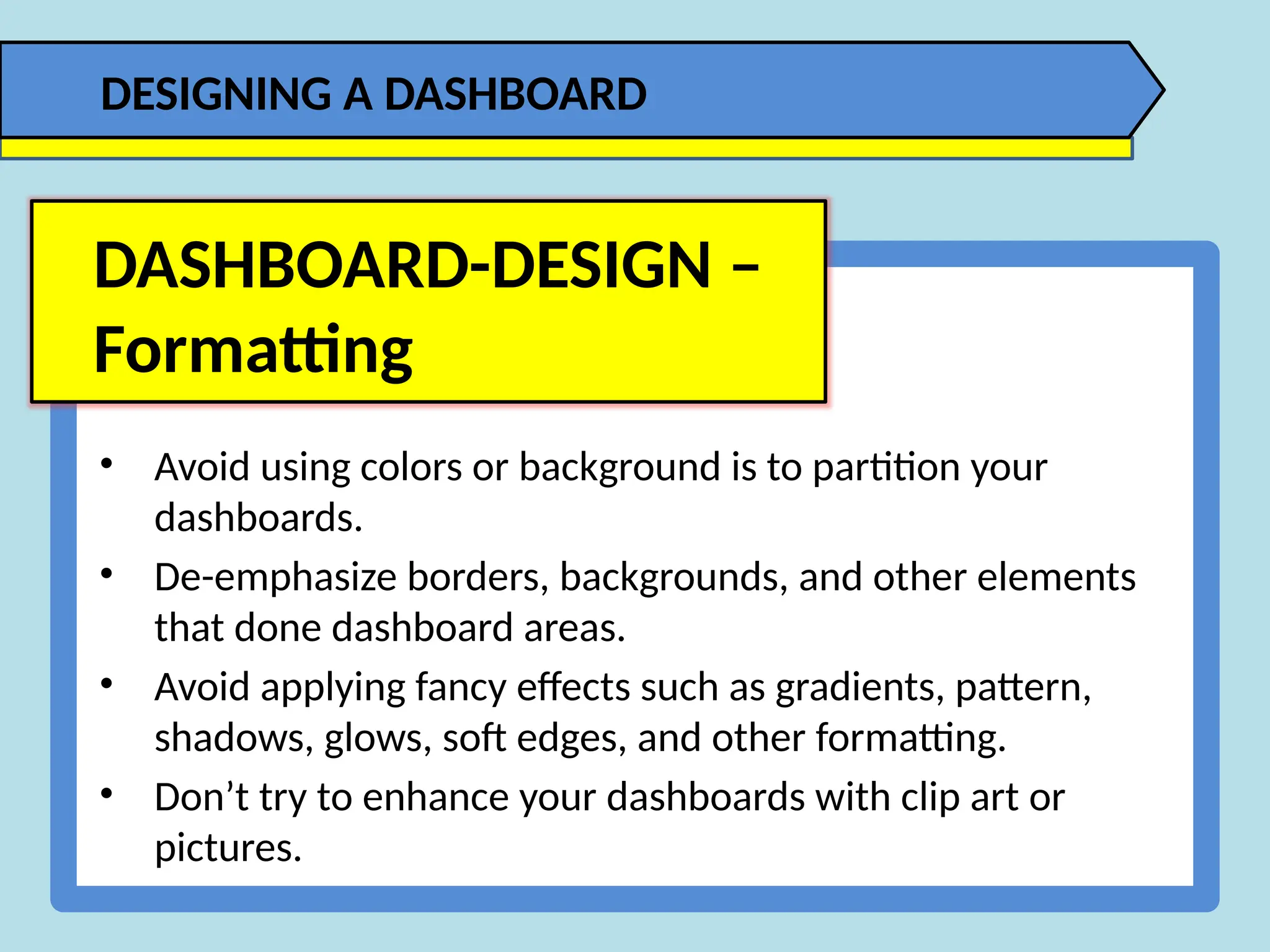 DESIGNING A DASHBOARD - Excel Training PK | PPTX