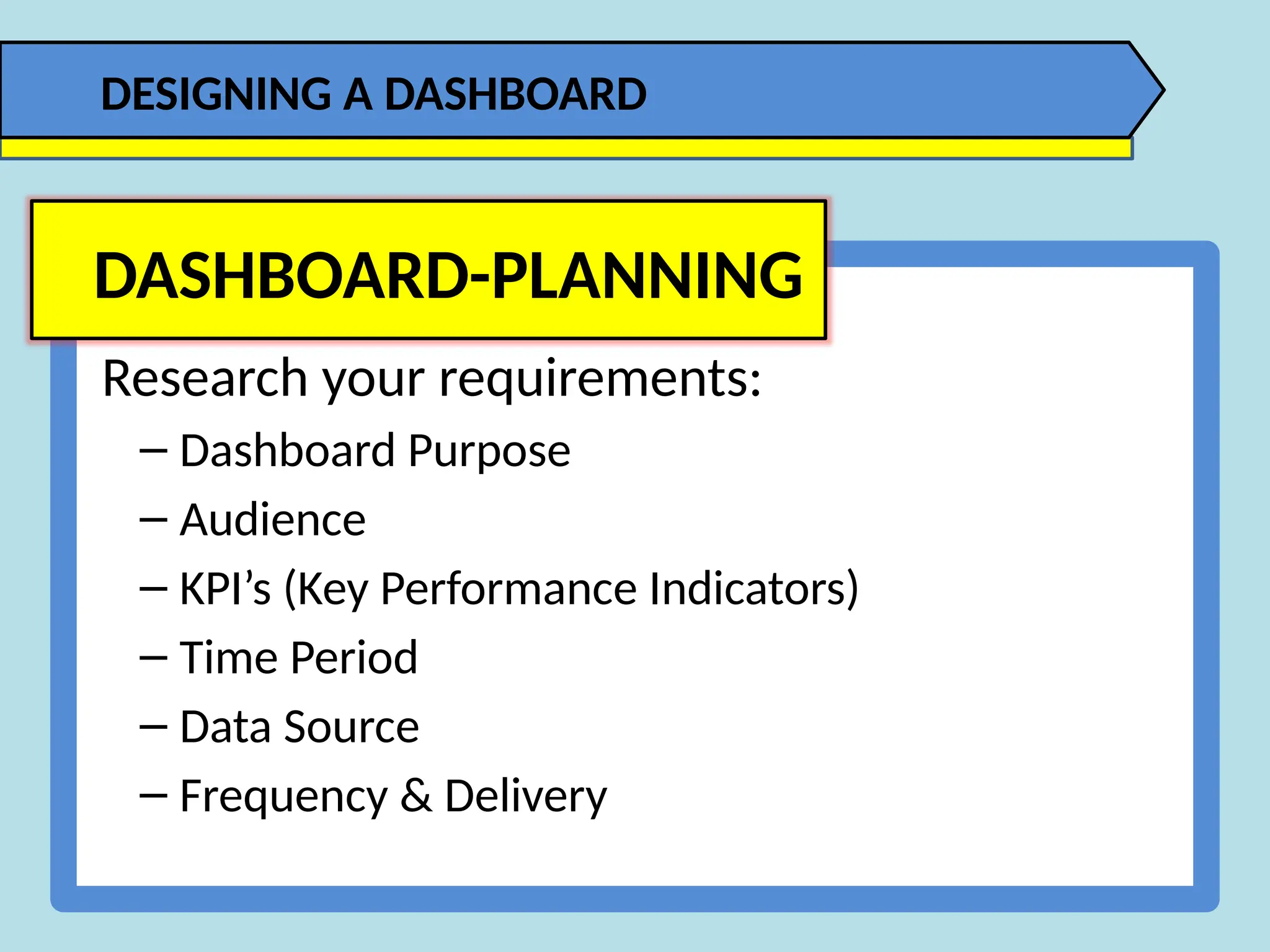 DESIGNING A DASHBOARD - Excel Training PK | PPTX