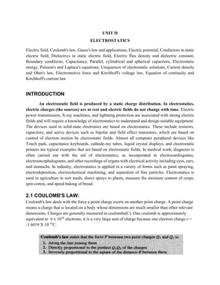 Unit 2 Electrostatics | PDF