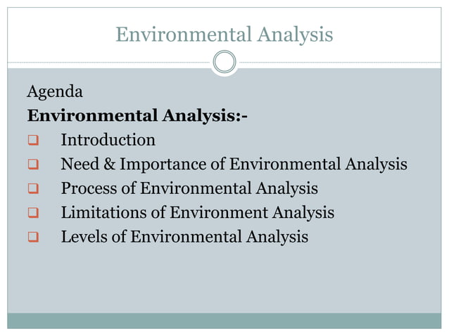 Unit 2 environmental analysis | PPTX