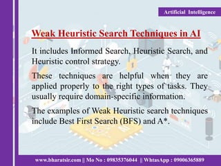 Heuristics Search Techniques in AI | PPTX