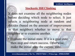 Hill Climbing Algorithm in Artificial Intelligence | PPTX
