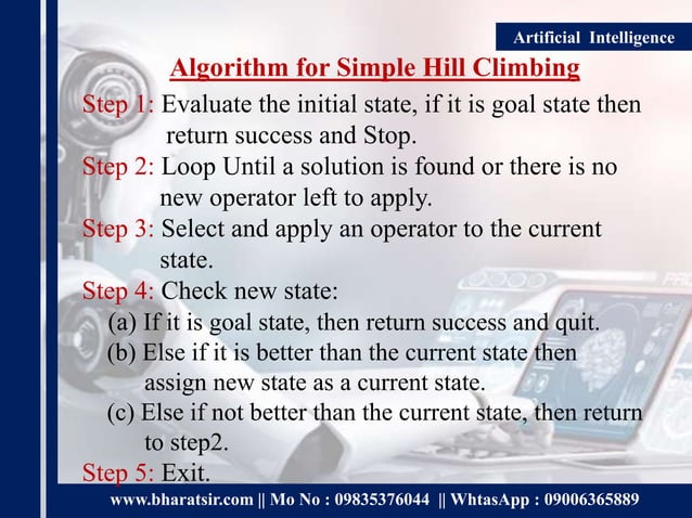 Hill Climbing Algorithm in Artificial Intelligence | PPTX Hill Climbing Algorithm in Artificial Intelligence | PPTX
