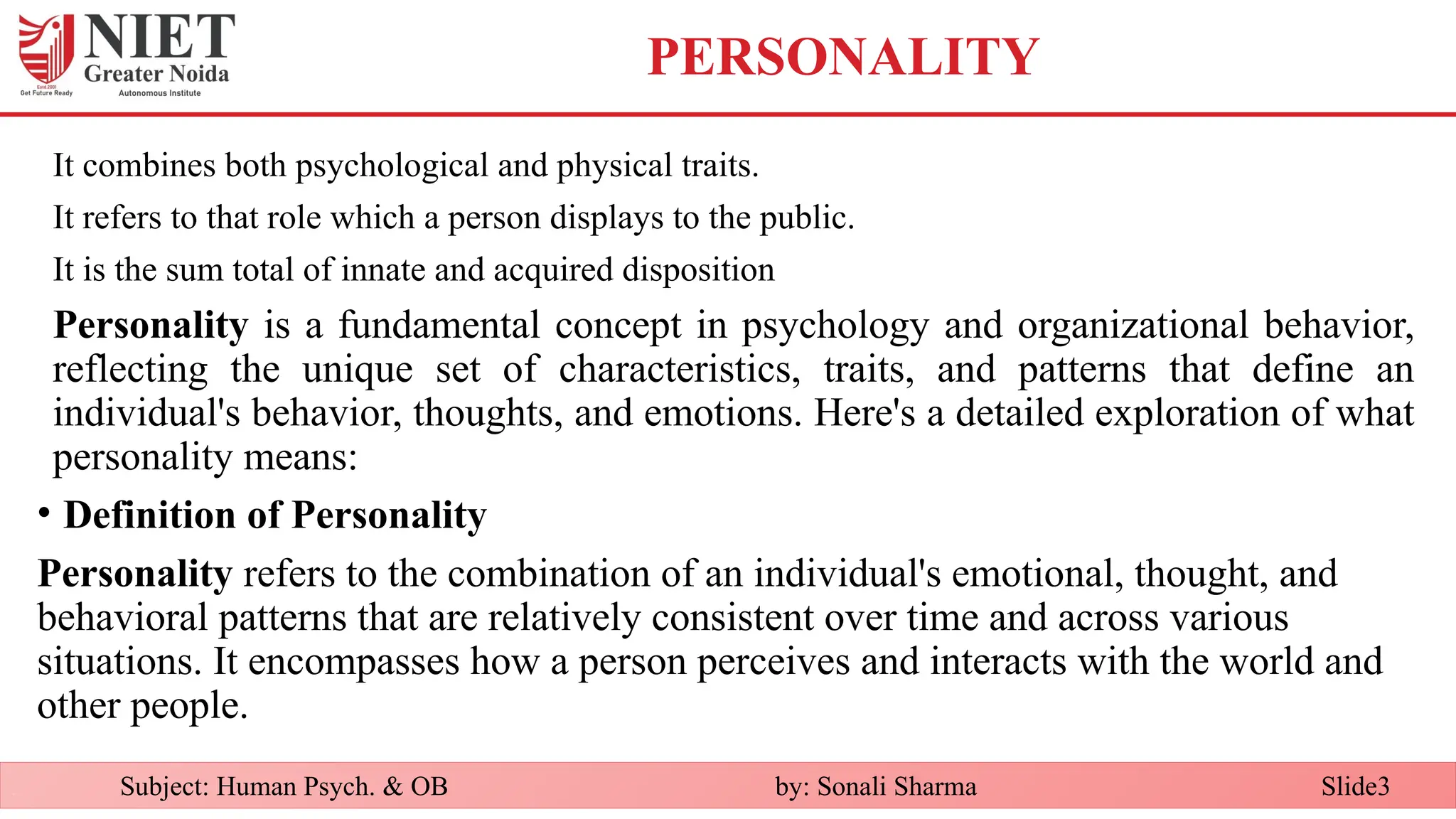 UNIT-2 HUMAN PSYCHOLOGY ppt of noida institute of enng technlolgy | PPTX