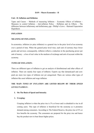 Unit -2 Inflation and Deflation.pdf Dr.U.Ramesh | PDF
