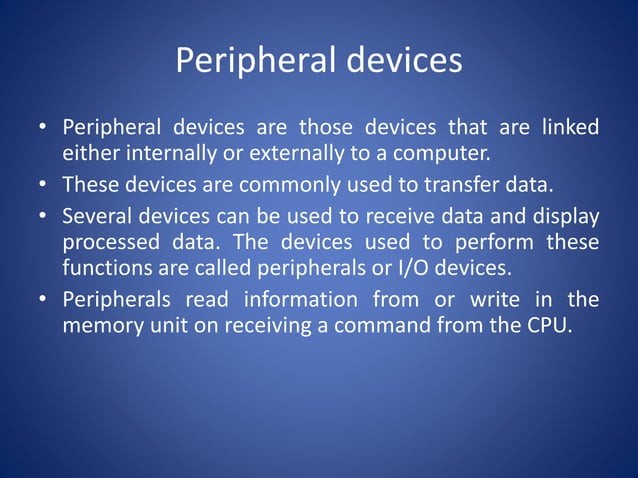 Peripheral Devices | PPTX