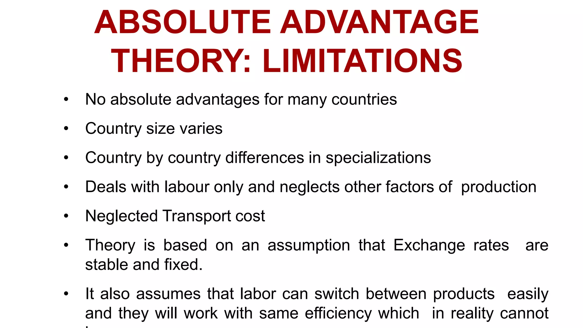 Unit -2 : lecture-2 (absolute advantage theory) | PPTX