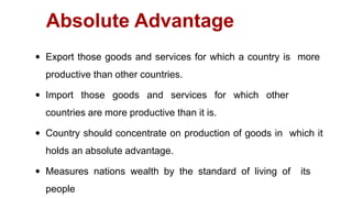 Unit -2 : lecture-2 (absolute advantage theory) | PPTX