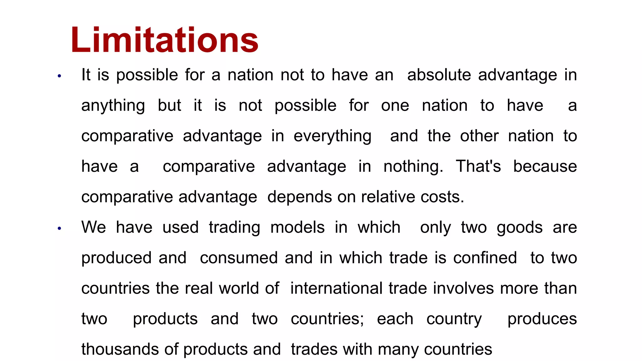 Unit- 2 Lecture-3 (comparative advantage theory) | PPTX