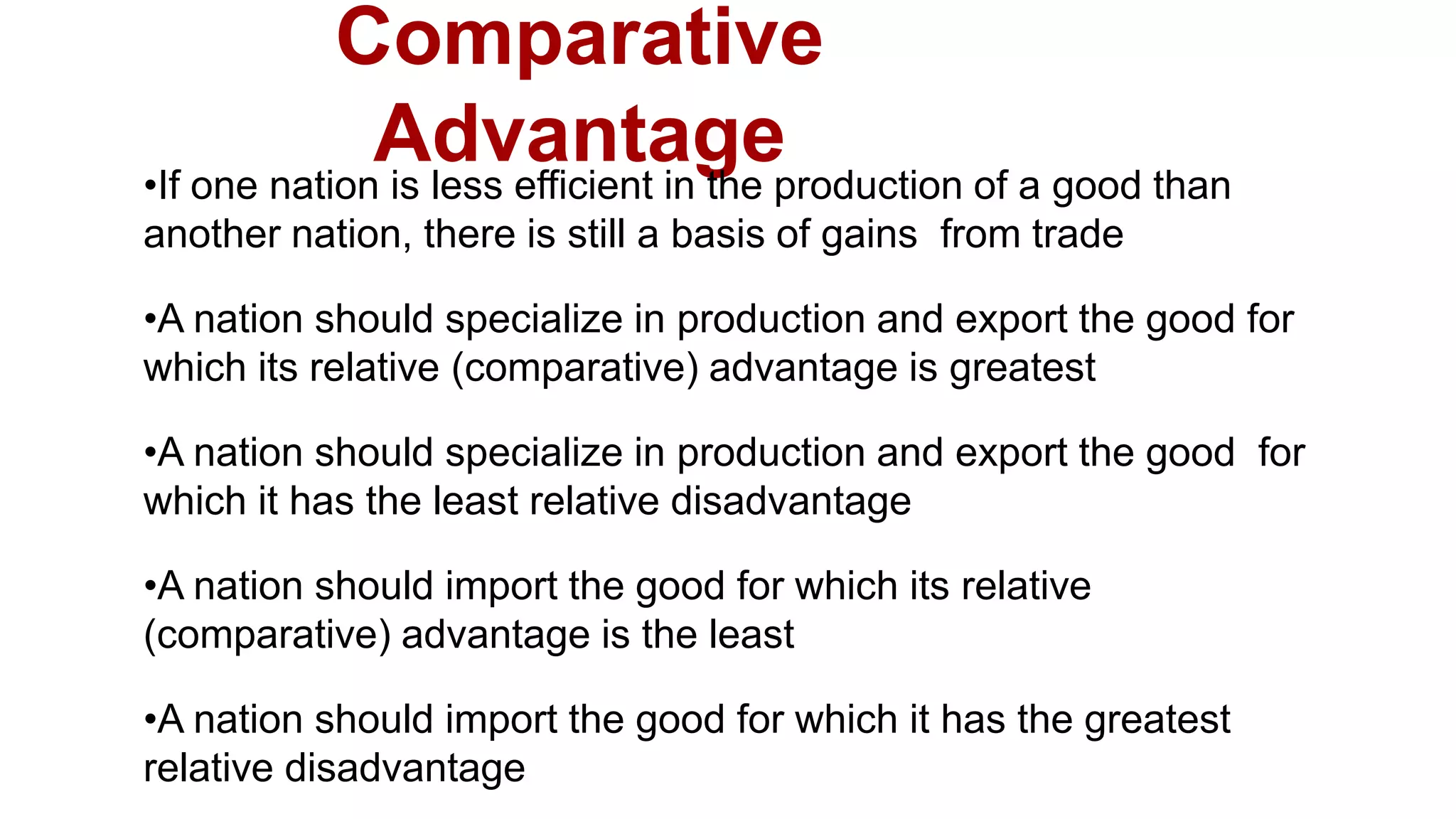 Unit- 2 Lecture-3 (comparative advantage theory) | PPTX